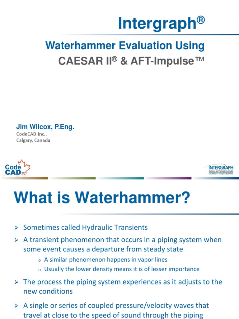Water Hammer Effect - Caesar II Case Study | PDF | Pressure | Force