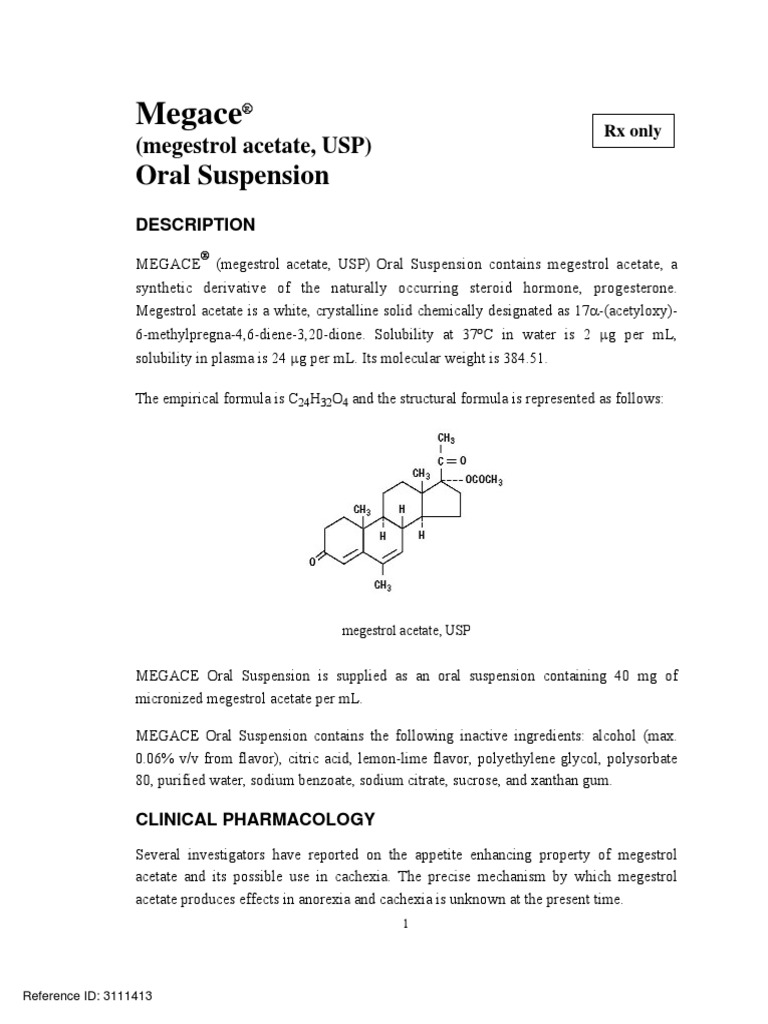 Megace: Oral Suspension | Download Free PDF | Pregnancy | Clinical Trial