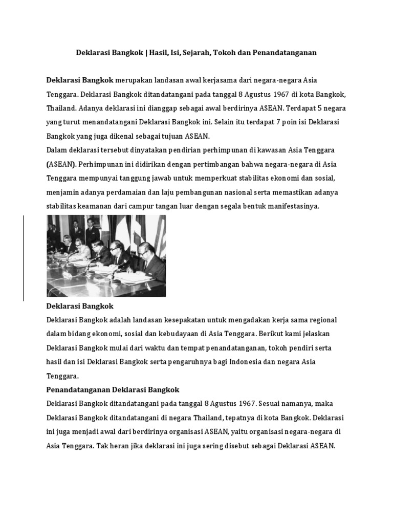 Deklarasi Bangkok | PDF