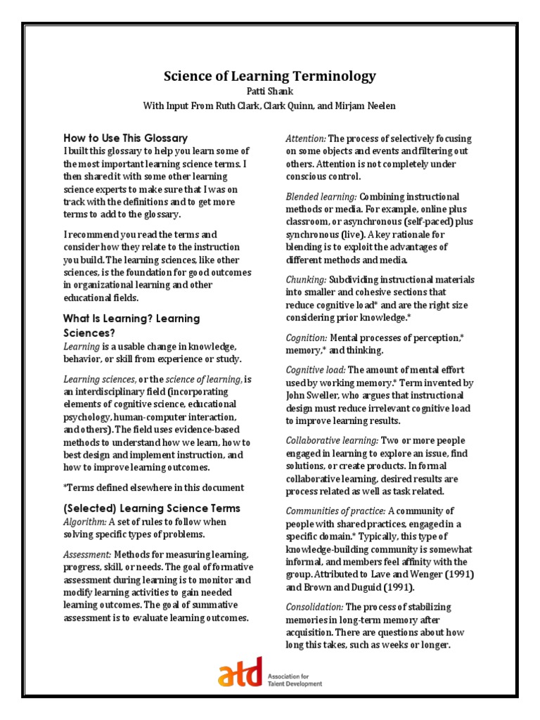 Sol Terms Job Aid | PDF | Recall (Memory) | Memory