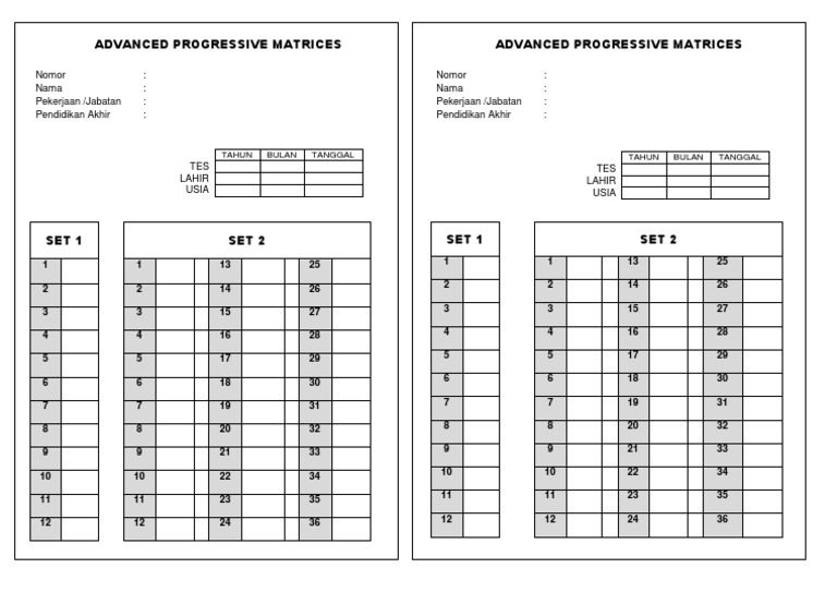 Lembar Jawaban APM | PDF