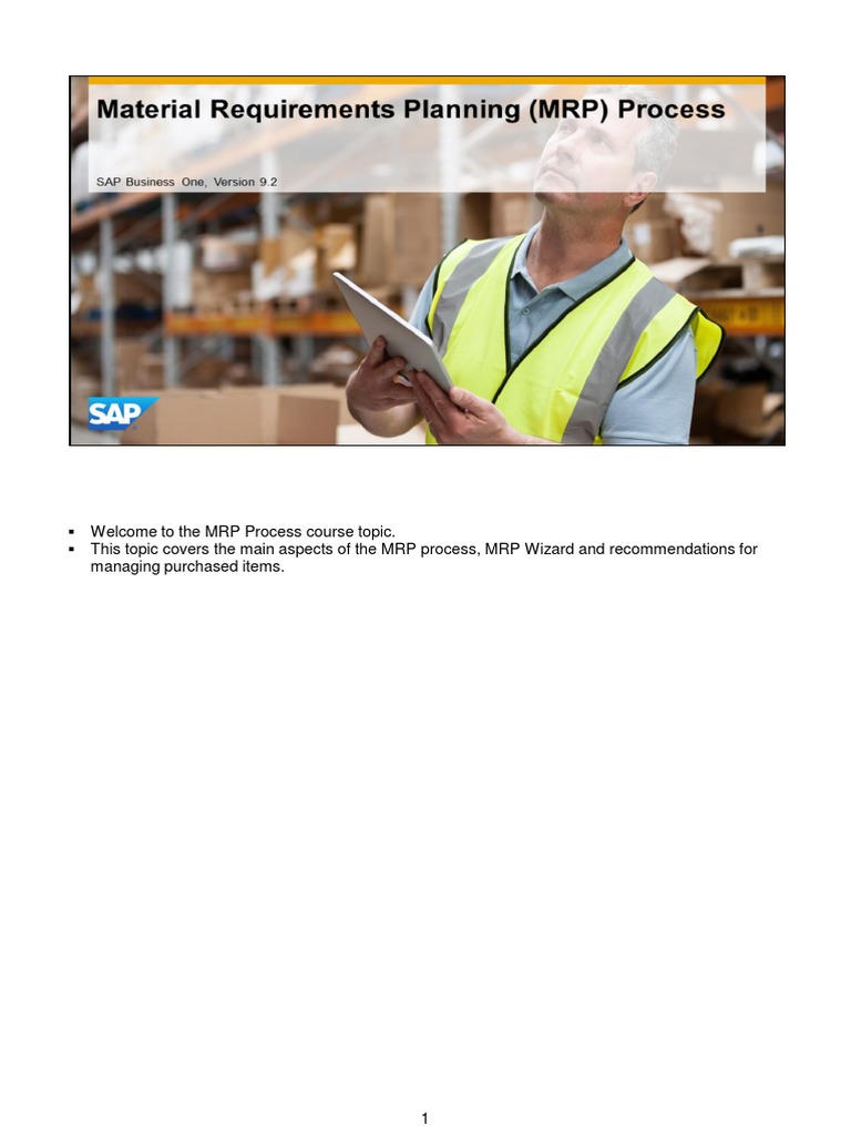 92 MRP 11 MRP Process | PDF | Inventory | Forecasting