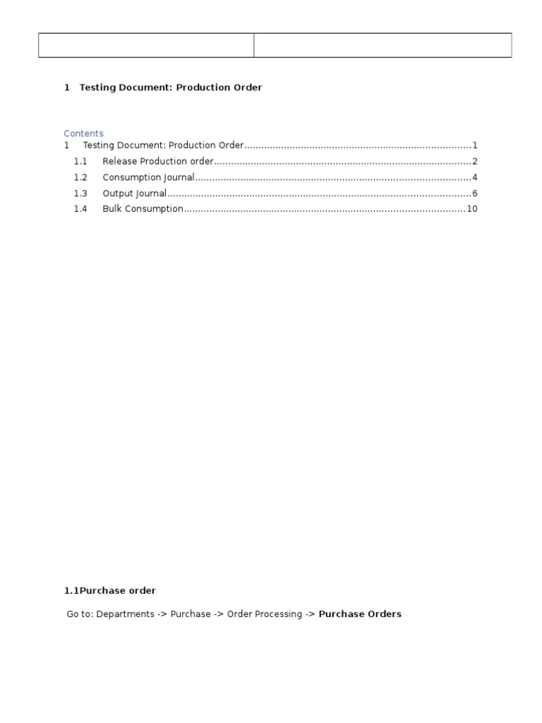 1 Testing Document: Production Order | Download Free PDF | Computing