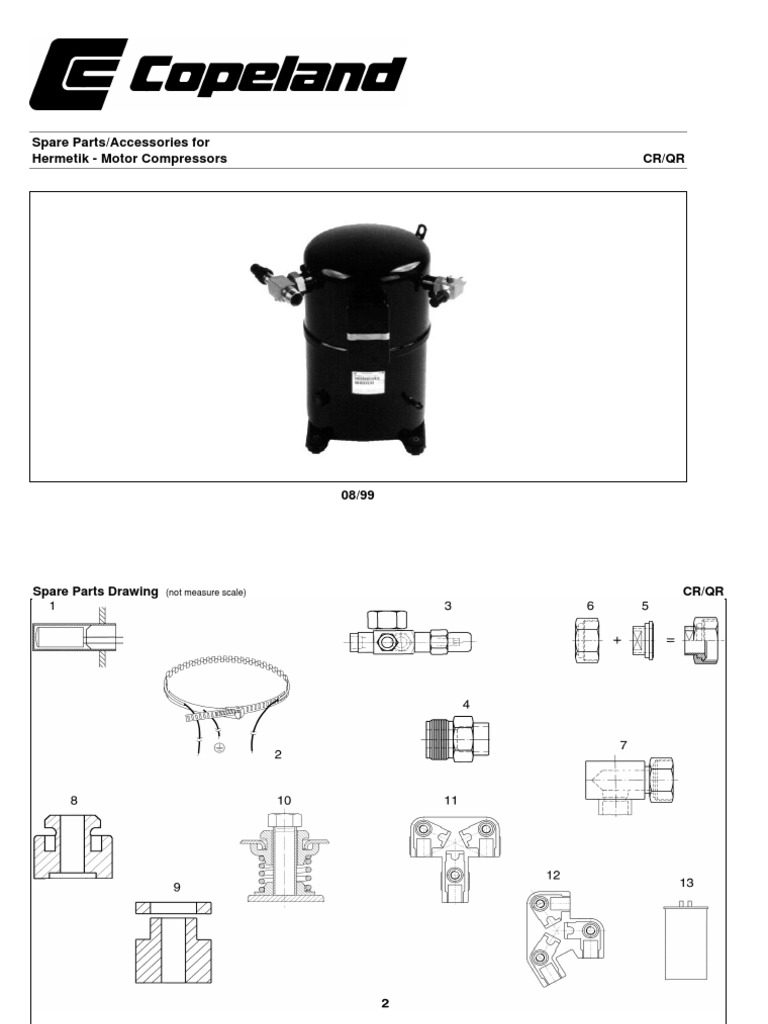 Copeland Parts List Hermatic Motor Compressor | PDF | Mechanical ...