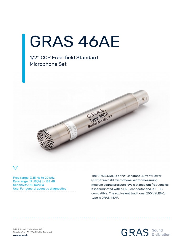 Gras 46ae | PDF | Microphone | Calibration
