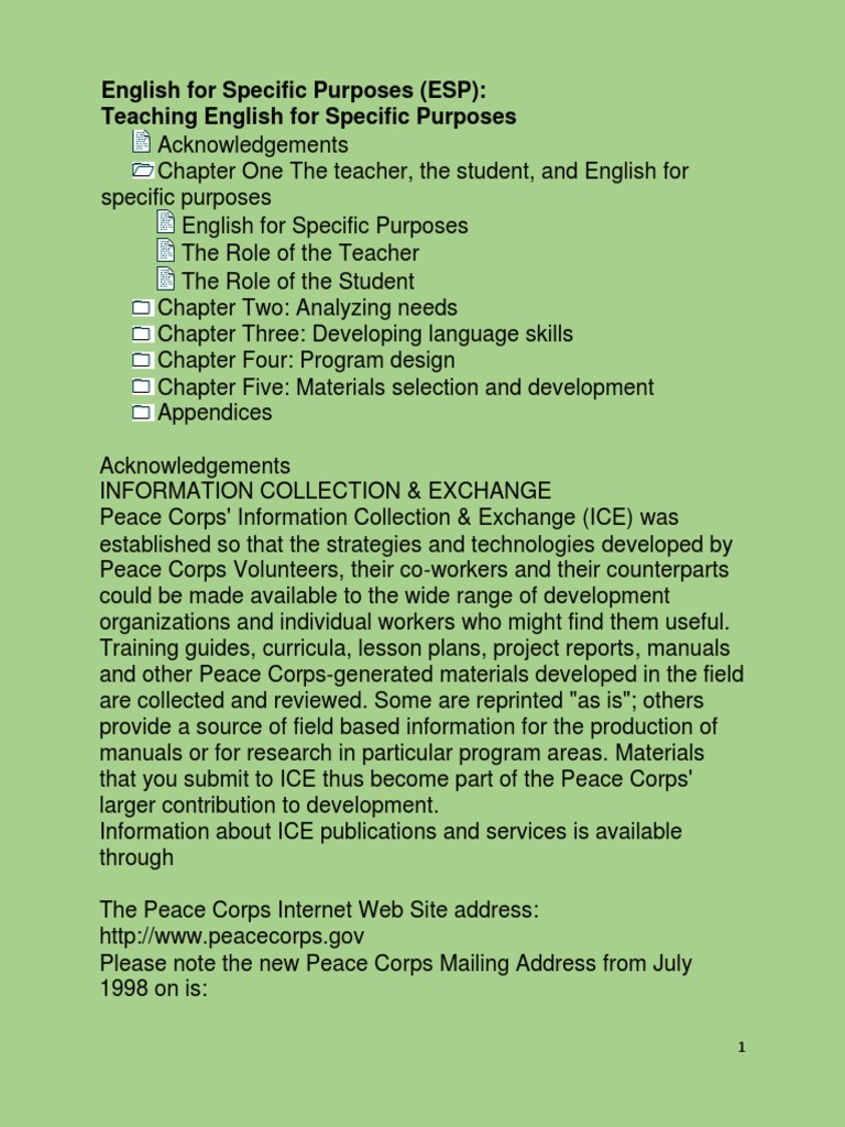 English For Specific Purposes | PDF | Educational Assessment | Reading ...