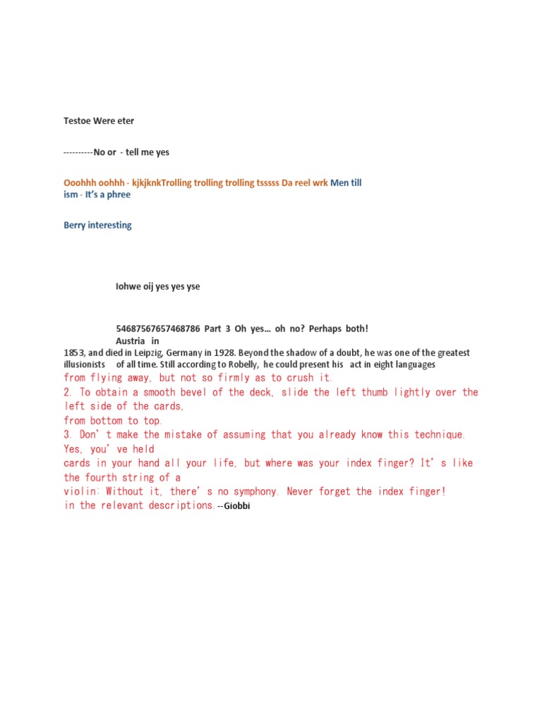 Testoe Were Eter - No or - Tell Me Yes: Ooohhh Oohhh - Kjkjknktrolling ...