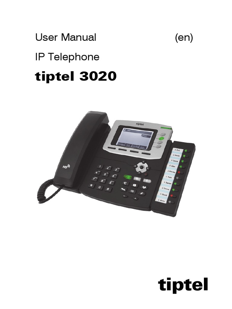Tiptel 3020 IP Phone User Manual | PDF | Telephone | Voicemail