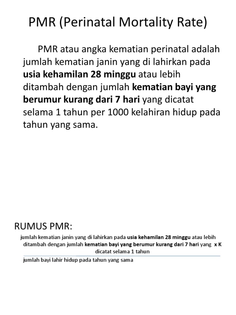 Angka Kematian Perinatal dan Rumusnya | PDF