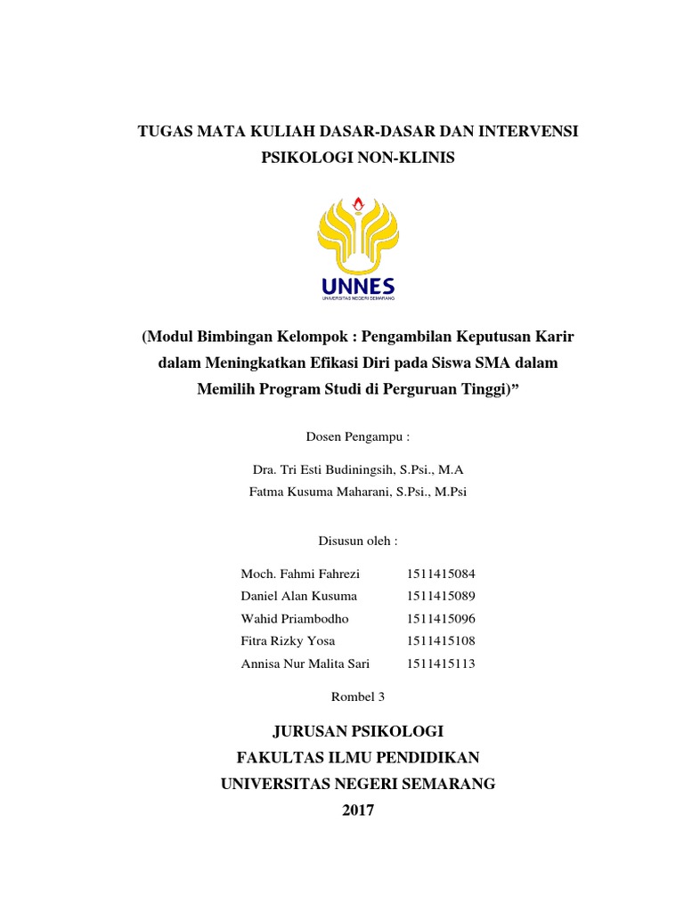 Modul BK Karir Fix Kel. 1 | PDF | Karier & Perkembangan | Pengembangan Diri