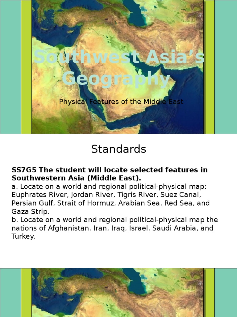 Physical Geography of Southwest Asia | PDF | Persian Gulf | Western Asia