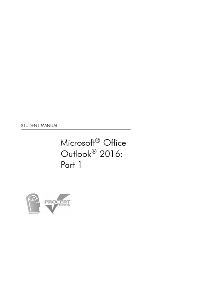 Microsoft Office Outlook 2016 - Part 1 | PDF | Microsoft Outlook | Mail ...