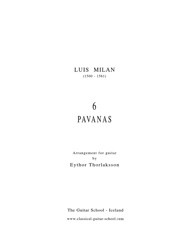 Pavana_Luis Milán.pdf | PDF | Guitarras | Guitarra clásica