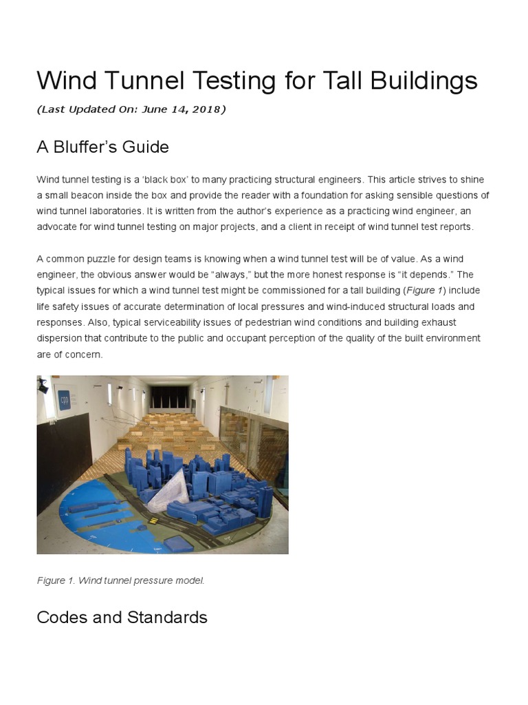 Wind Tunnel Testing For Tall Buildings | PDF | Wind Tunnel | Wound