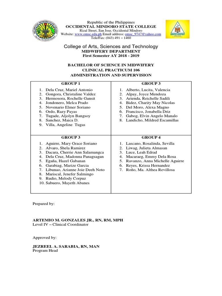 Midwifery Clinical Practicum Plan 2018 | PDF | Wellness