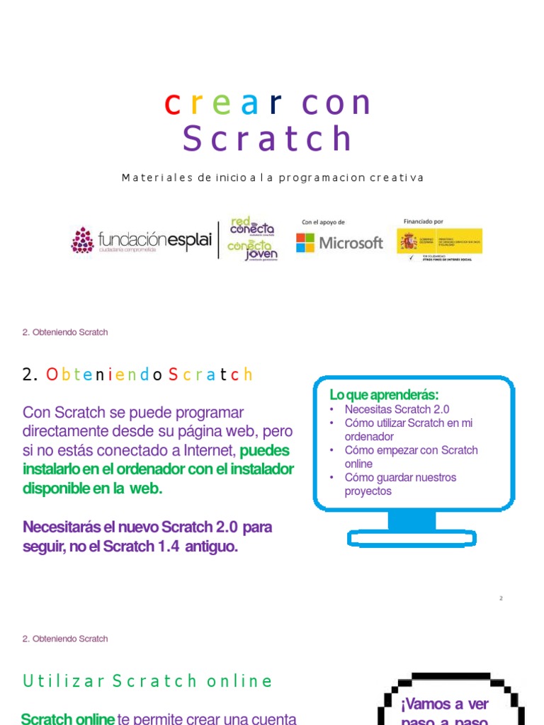 Crear Con Scratch - Obteniendo Scratch | PDF | Scratch (lenguaje de ...