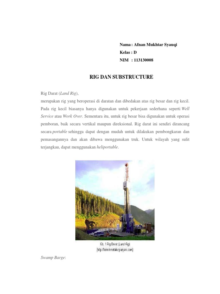 Komponen dan Jenis Rig Pengeboran | PDF