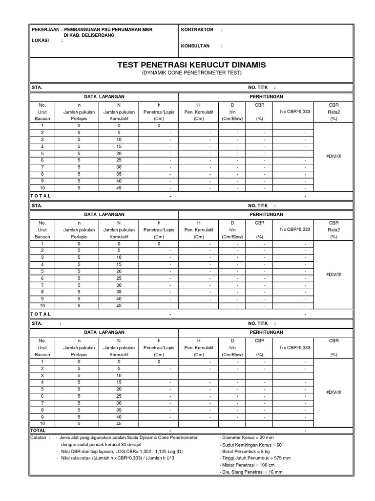 Tabel Perhitungan DCP dan CBR | PDF