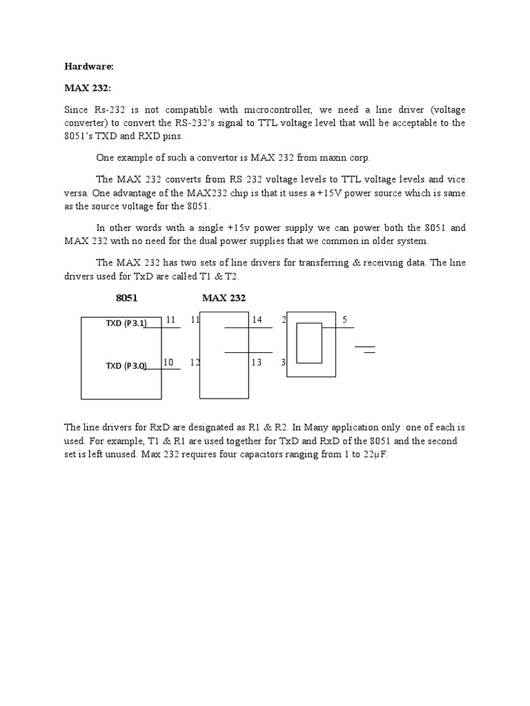 MAX 232: RS-232 to TTL Converter Guide | PDF | Computers | Technology & Engineering