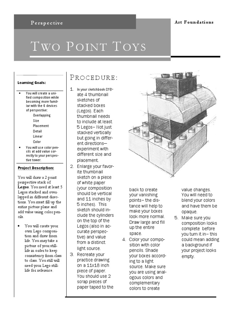 Afo Perspective 2 Point Legos | PDF | Perspective (Graphical) | Art Media