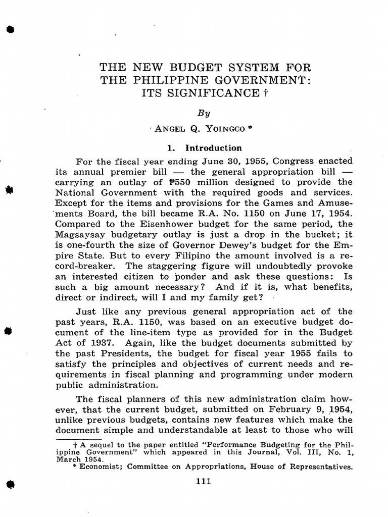 09 - The New Budget System For The Phil. Government | PDF ...