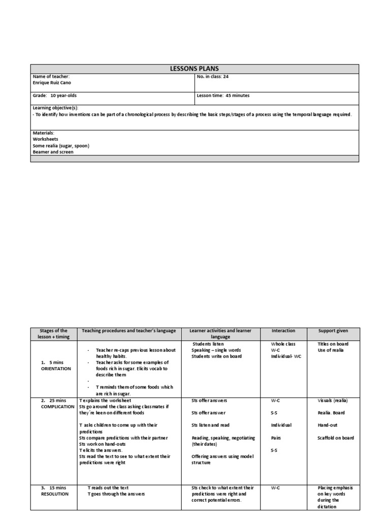 Lesson Plan Healthy Habits | PDF | Lesson Plan | Teachers