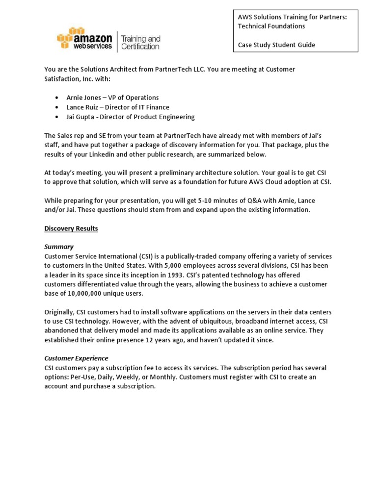 AWS Technical Foundations for CSI Persona Migration | PDF | User ...