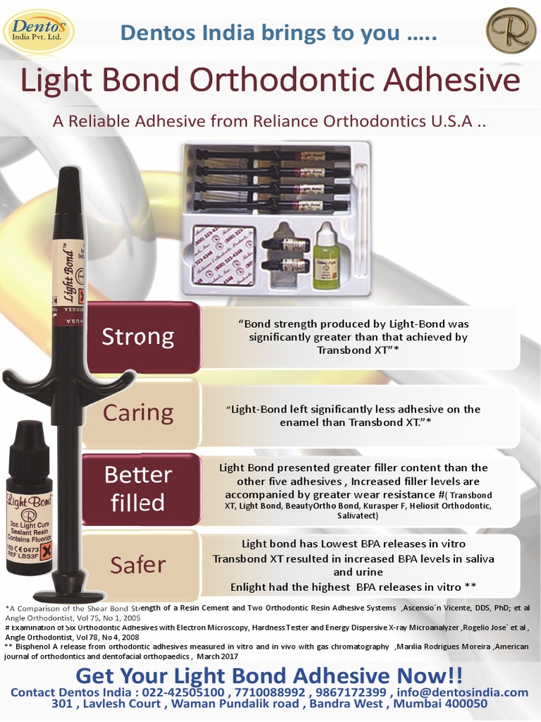 Reliance Light Bond Adhesive | PDF | Orthodontics | Adhesive