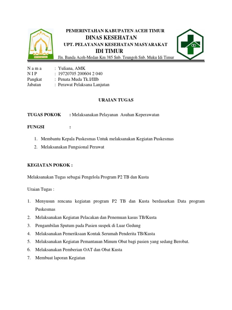 Uraian Tugas TB Kusta | PDF