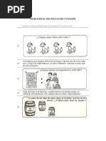 Fichas de Actividad Problemas Verbales de Multiplicación y División | PDF