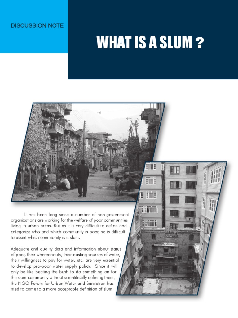 Discussion Note_What is Slum | Slum | Poverty