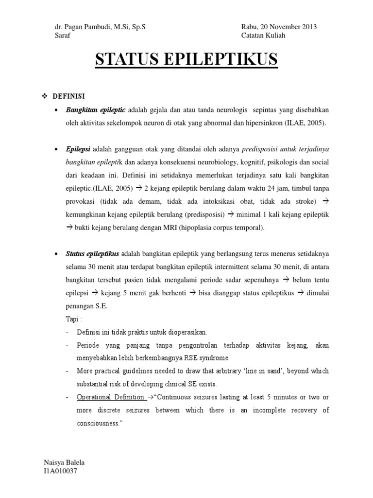 Status Epileptikus | PDF