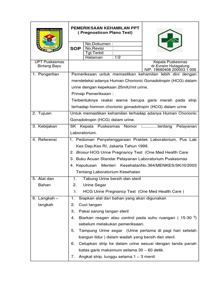 Panduan Pemeriksaan Plano Test Kehamilan | PDF