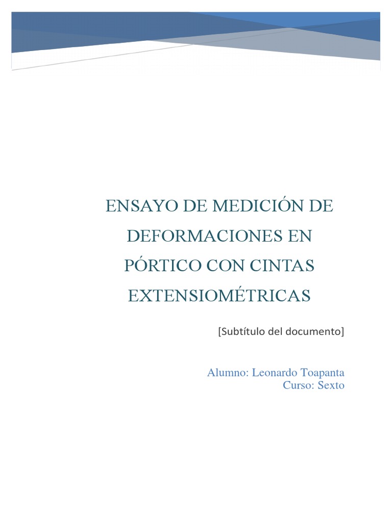 Informe 1 Pórticos | PDF | Elasticidad (Física) | El módulo de Young