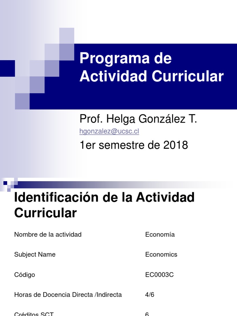 Programa de Actividad Curricular | PDF | Excedente económico ...