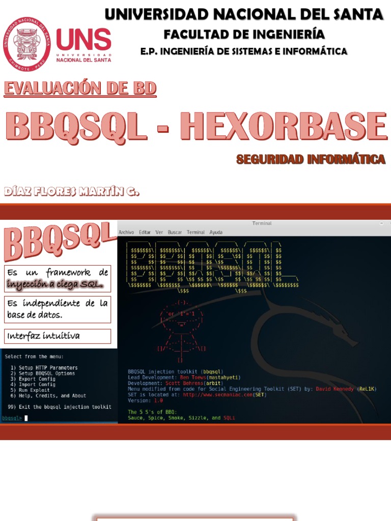 KaliLinux - Bbqsql-Hexorbase - Martín Díaz | PDF | SQL | Tecnologías de la información