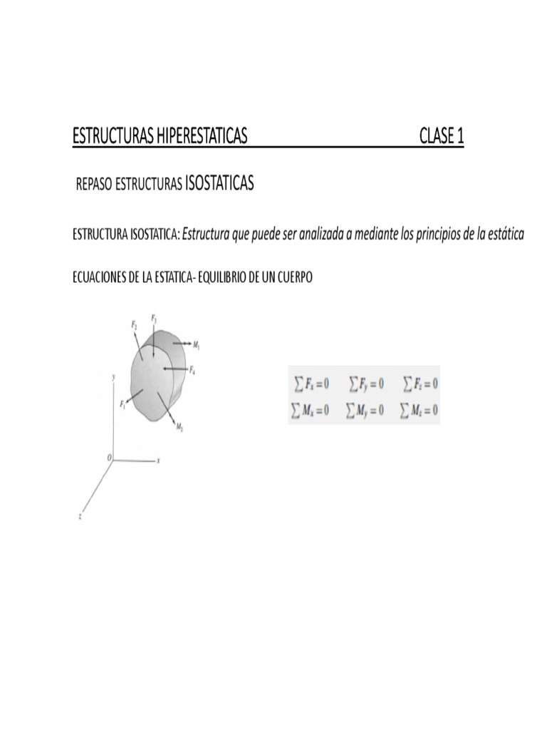 ESTRUCTURAS HIPERESTATICAS CLASE 1.pdf | Resistencia de materiales | Mecánica