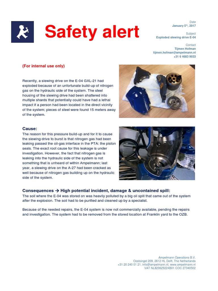 Safety Alert - E-04 Incident PDF | PDF | Nature