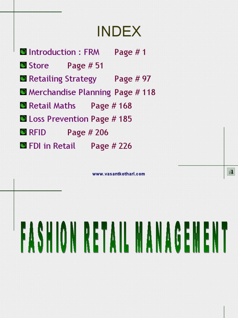 Fashion Retail Management | PDF | Retail | Inventory