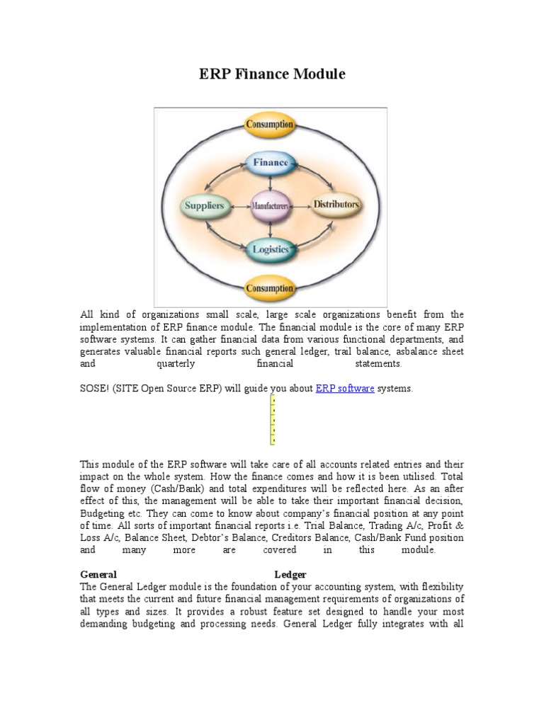 ERP Finance Module: General Ledger | PDF | Accounts Payable | Business ...