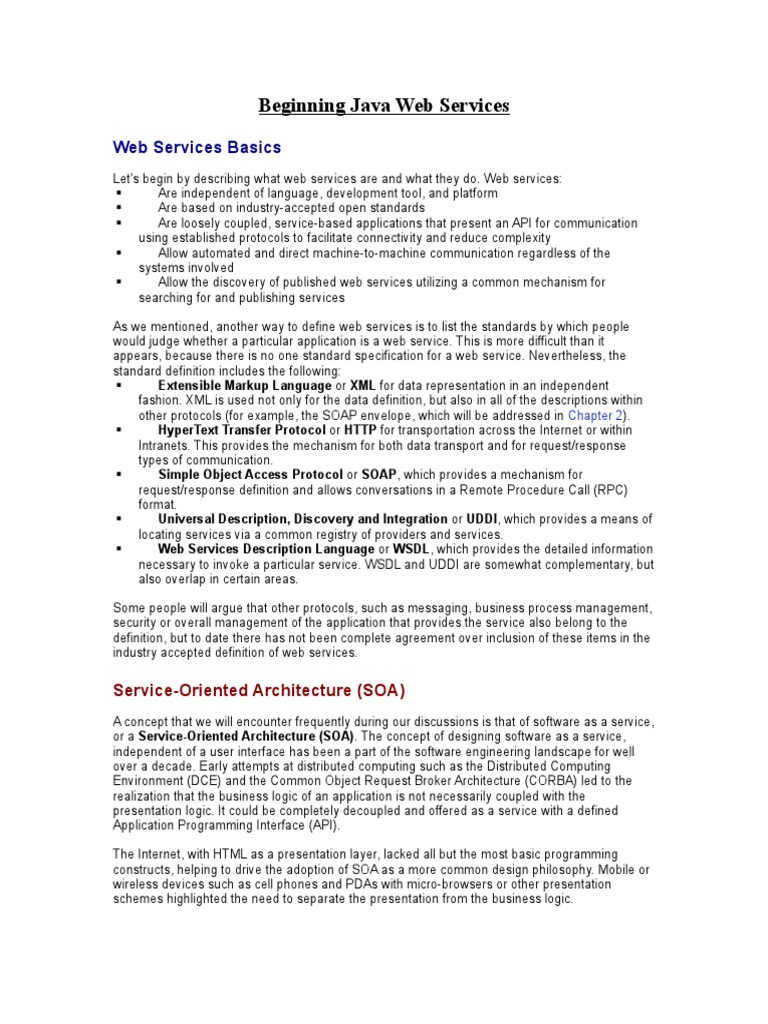 Beginning Java Web Services | PDF | Web Service | Soap