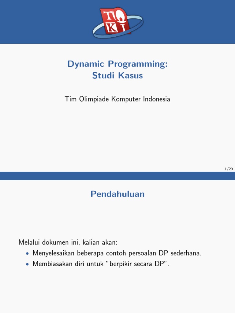 Handout - Dynamic Programming - Studi Kasus | PDF