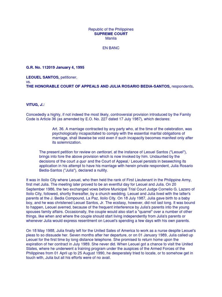 Psychological Incapacity | Marriage | Divorce