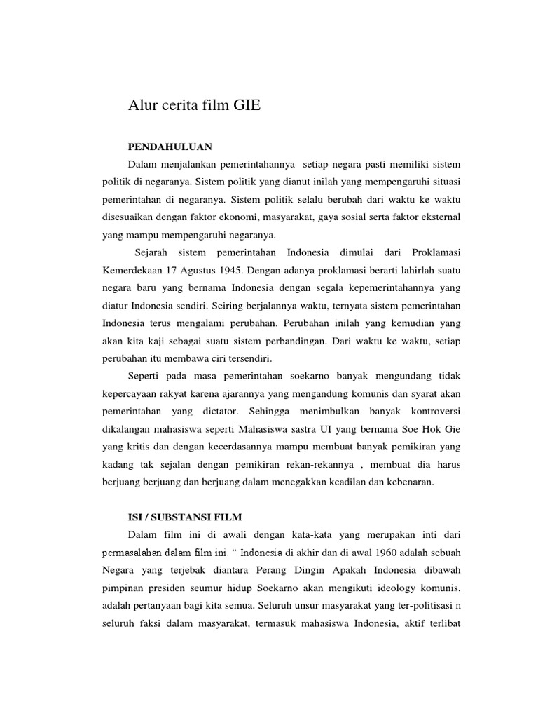 Alur Cerita Film GIE | PDF