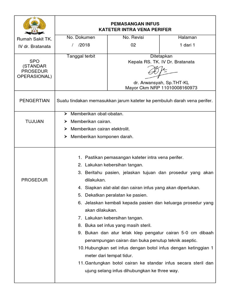 Prosedur Pemasangan Infus Perifer | PDF | Sains & Matematika