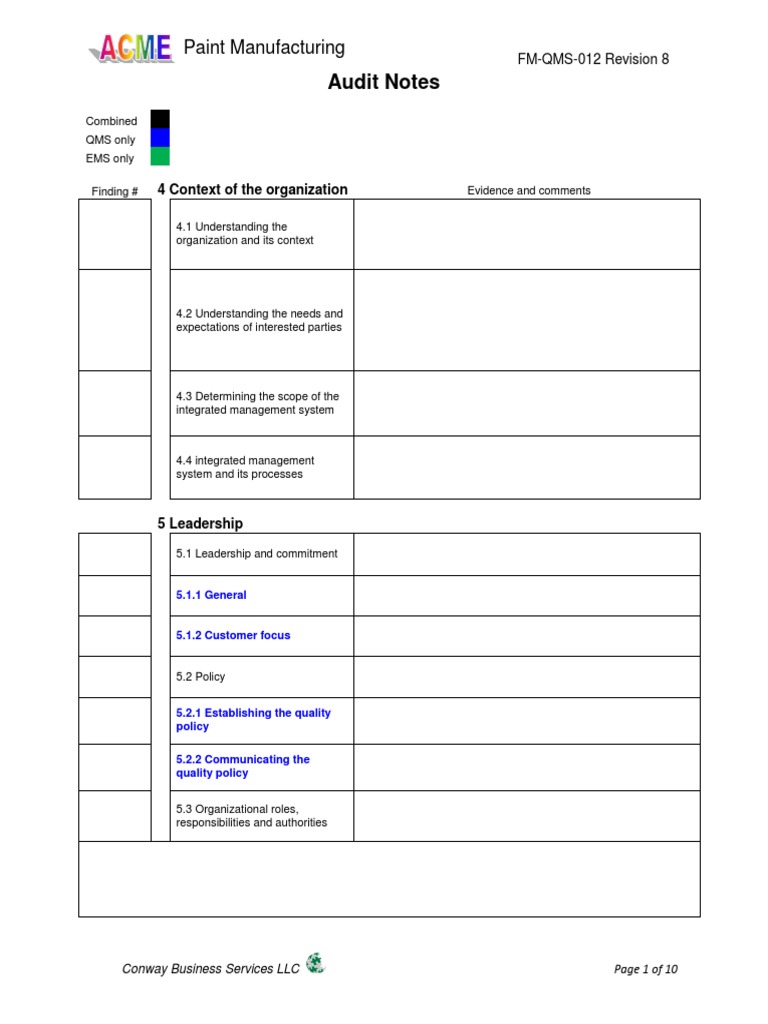 Audit Notes Form | PDF | Internal Audit | Audit
