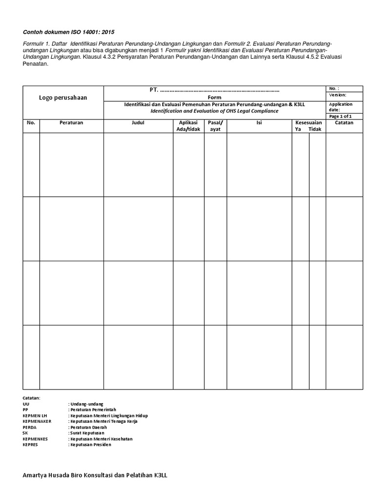 Contoh Dokumen ISO 14001 Dokumen Uu | PDF | Hukum