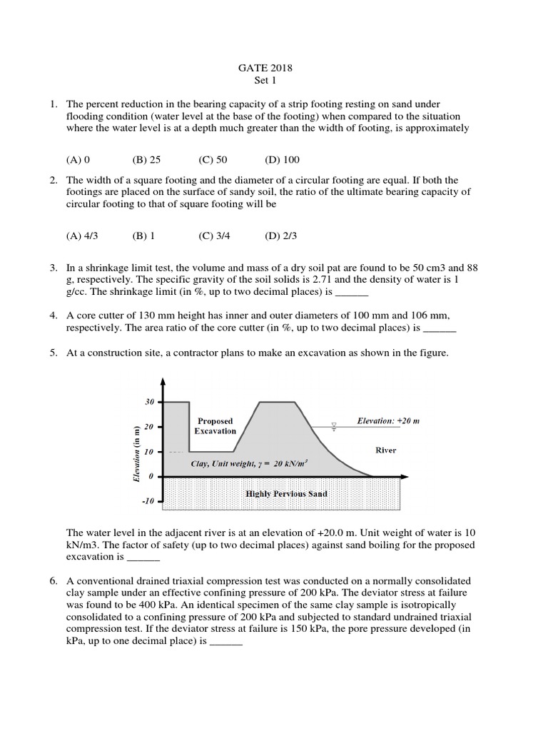 Geo-Technical Gate Previous Year Questions | PDF | Soil Mechanics | Soil