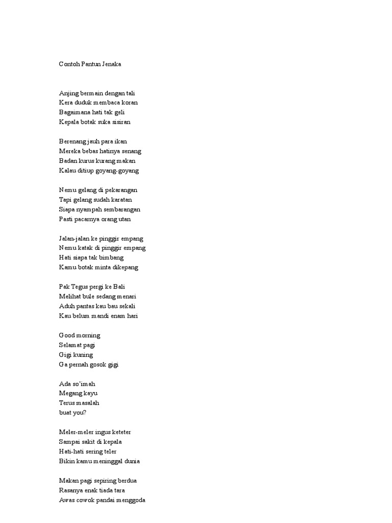 Contoh Pantun | PDF