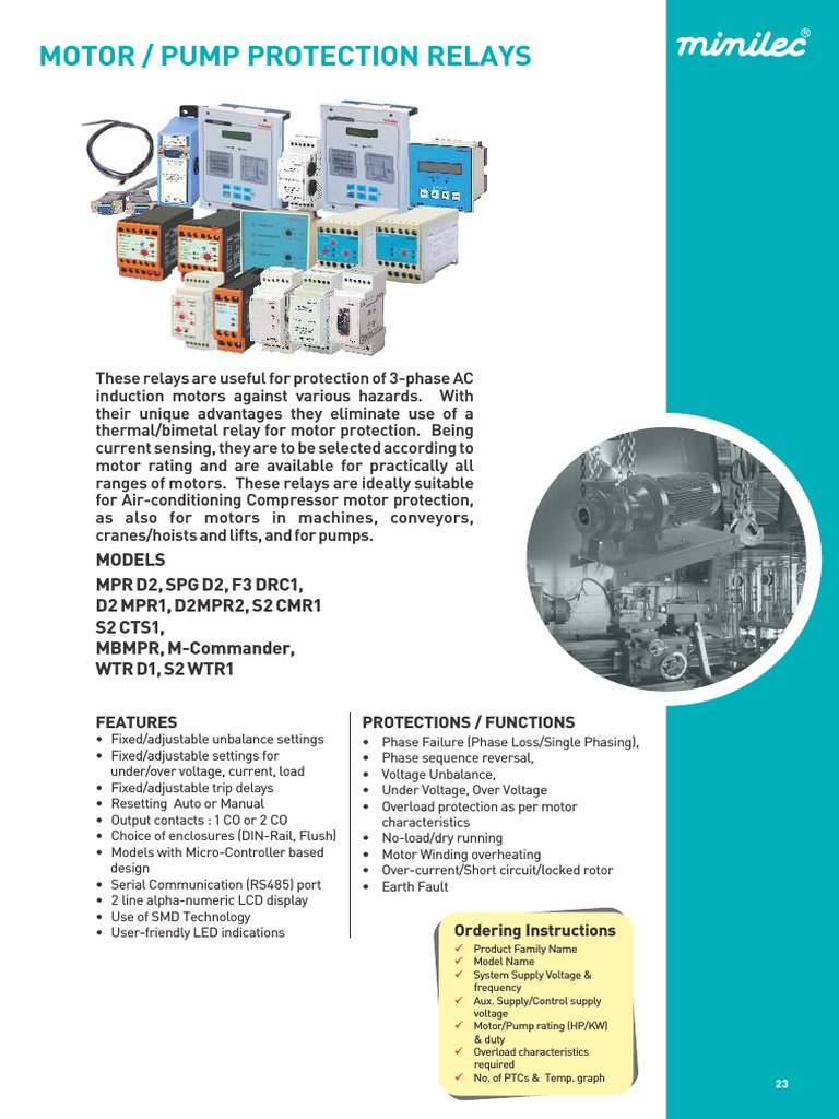 Motor Pump Protection Relays PDF | PDF | Relay | Power Supply